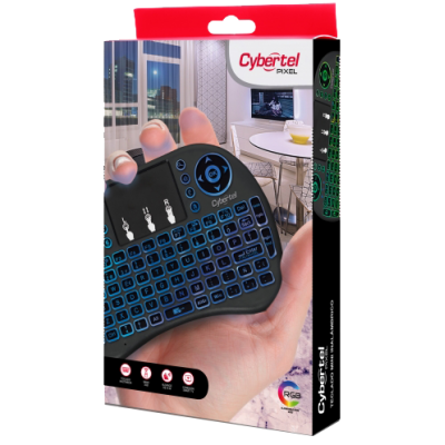 MINI TECLADO PARA SMARTV CYBERTEL PIXEL - CYB K236 RGB INALAMBRICO CON ...