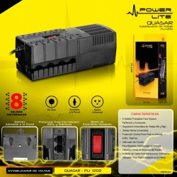 ESTABILIZADOR DE CORRIENTE POWER LITE QUASAR - PLI 1200 8 SALIDAS